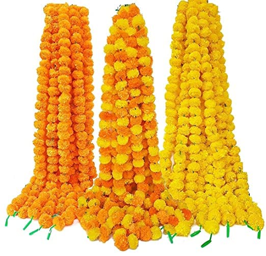 Buy PlantaZee Genda Phool Artificial Marigold Flower/Genda Phool ...