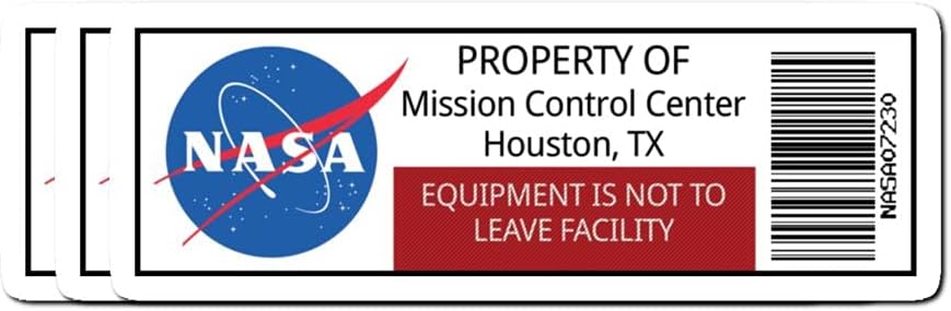 Amazon.com: MrMint NASA Property Stickers (3 Pcs/Pack) 4442399008565 ...