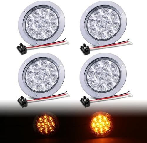 Amazon.com: Nilight 4” Round Trailer Tail Light 2PCS 24LED White ...