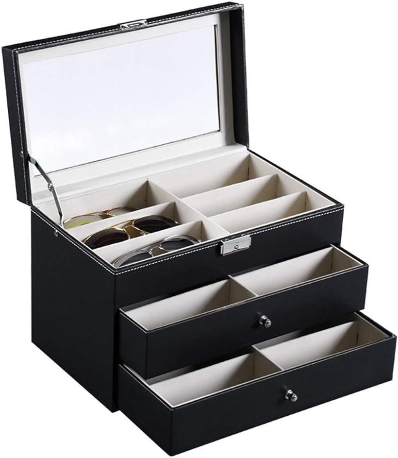 Amazon.com: 3 Layer Eyeglass Storage Box Sunglass Jewelry Collection ...