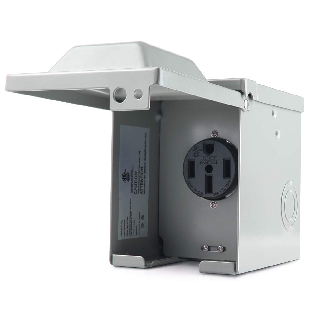 Buy SnowyFox 50 Amp RV Power Outlet Box, Outdoor Electrical 125/250 ...