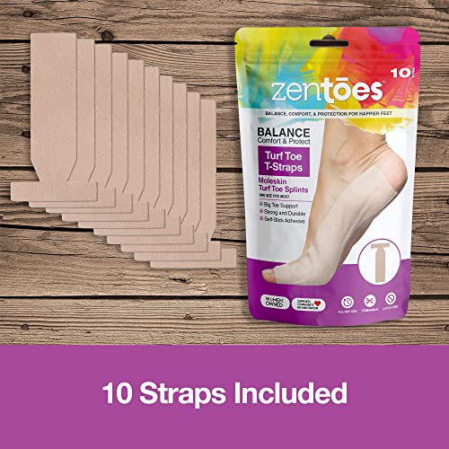Buy ZenToes Turf Toe T-Straps - 10 Pack Moleskin Splints for Big Toe ...