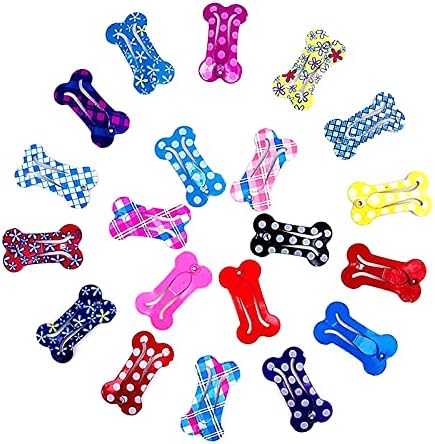 RDWESZOD Pack of 20 Pet Hair Clips, Rainbow Bone Clip, Pet Dog Hair ...
