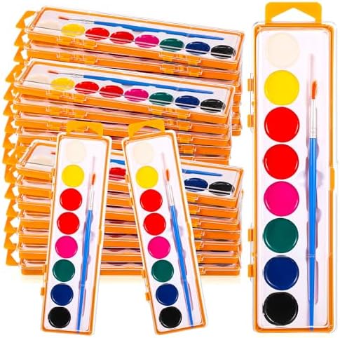 Amazon.com: 48 Pack Watercolor Paint Set Bulk for Kids - 8 Colors Non ...