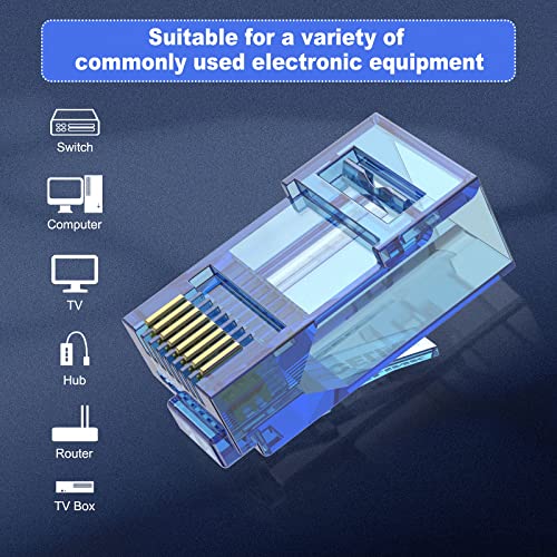 VCE Connecteur RJ45 CAT6 Pass Through Lot de 25 8P8C Fiches Réseaux ...