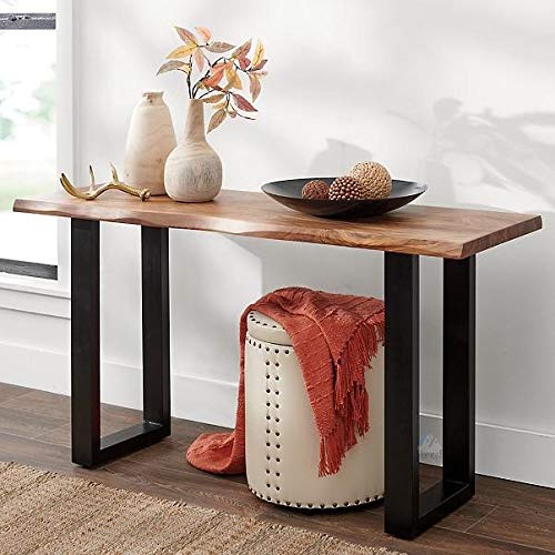 Red Wood Modern Sheesham Wood Console Table I Black & Natural Finish ...