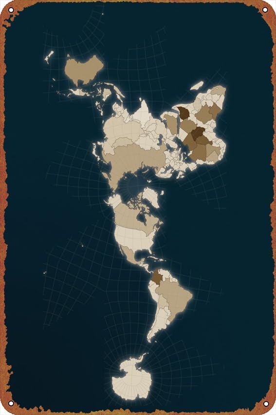 Amazon.com: Dymaxion World Map Professional Tin Poster - 20 * 30CM ...