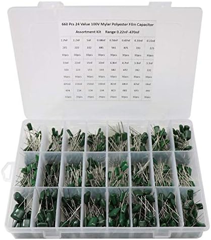 REES52 24Value 500pcs Electrolytic Capacitor Assortment Box Kit Range 0 ...