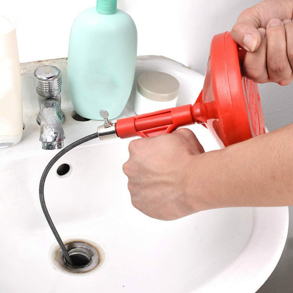 FUJIADA Drain Snake,25-FT Plumbing Snake Drain Auger,Sink Snake with 20 ...