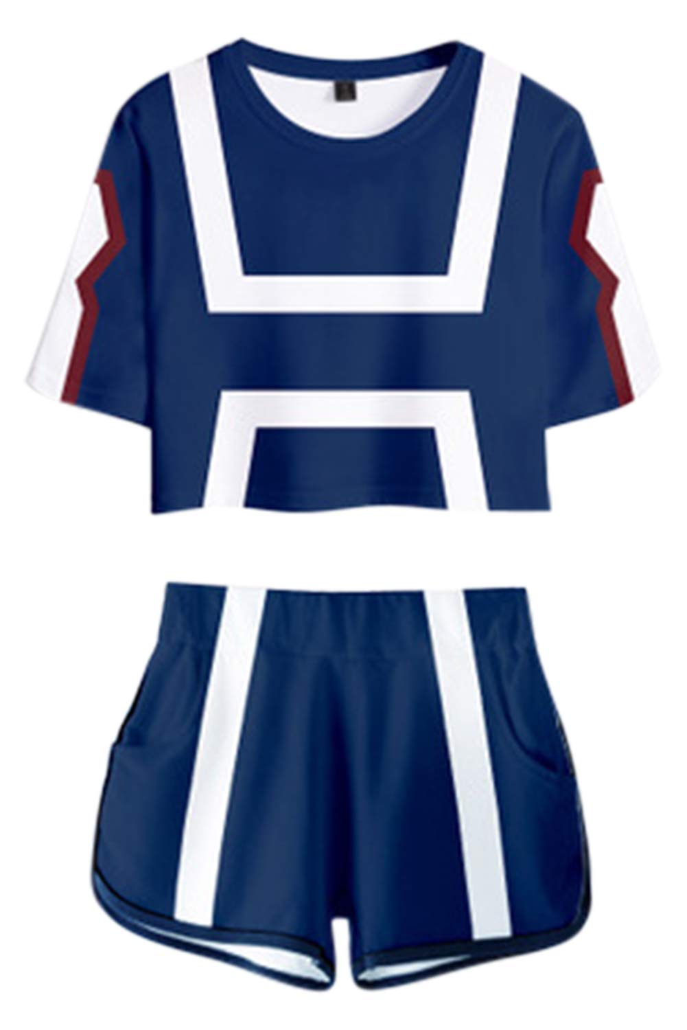 Izuku Midoriya Bakugou Katsuki Crop Top And Shorts Cosplay Costume ...