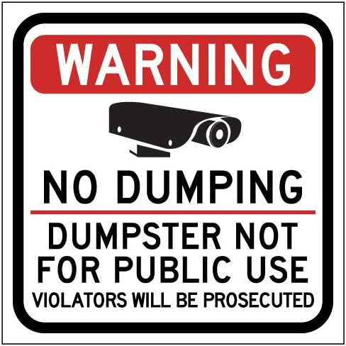 Amazon.com: STOPSignsAndMore - No Dumping Dumpster Not For Public Use ...