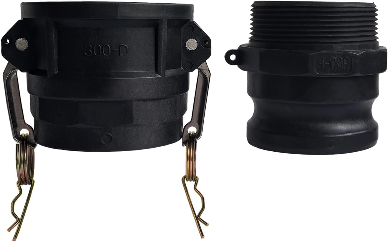 Amazon.com: TALEGEN 3 Inch Camlock Fittings Type D & F Polypropylene ...