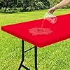 Amazon.com: Smiry Rectangle Tablecloth, Elastic Fitted Flannel Backed ...