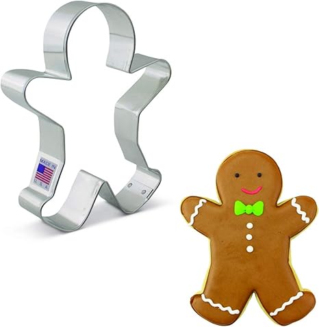 Amazon.com: Happy Gingerbread Man Cookie Cutter, Large 5.25" by Ann ...