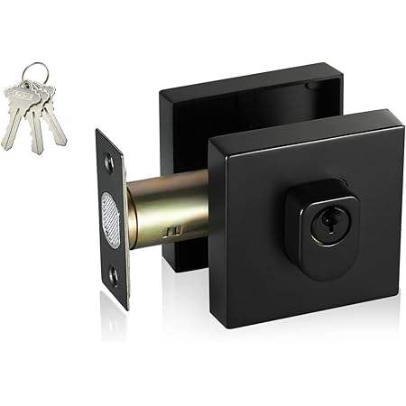 Double Cylinder Deadbolt Combo Keyed Alike, Modern Square Lock for ...