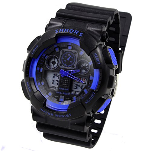 New Shhors Waterproof Digital&Analog Alarm Stop Watch Sports Wristwatch ...