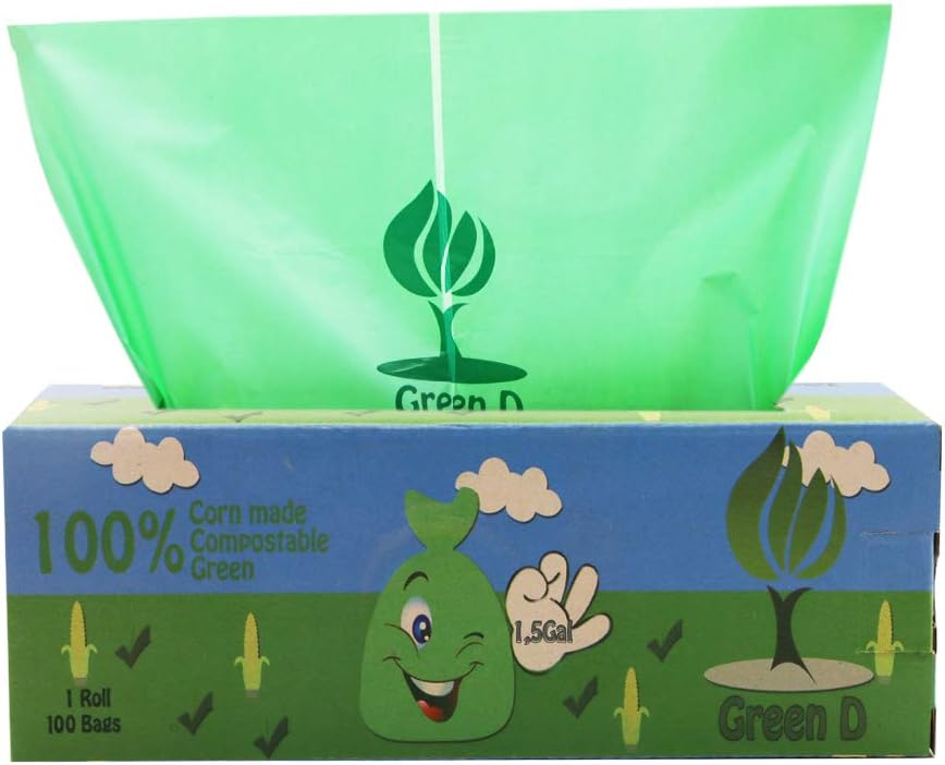 Amazon.com: Compostable Trash Bags 100% Green, Natural, Biodegradable ...