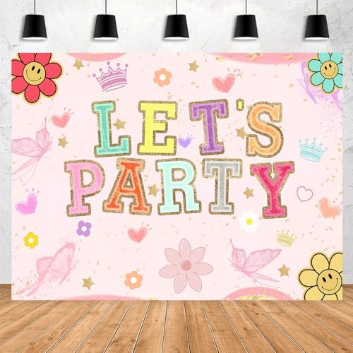 Amazon.com : MAYSSKQ Birthday Patch Letter Backdrop Girl Birthday Party ...