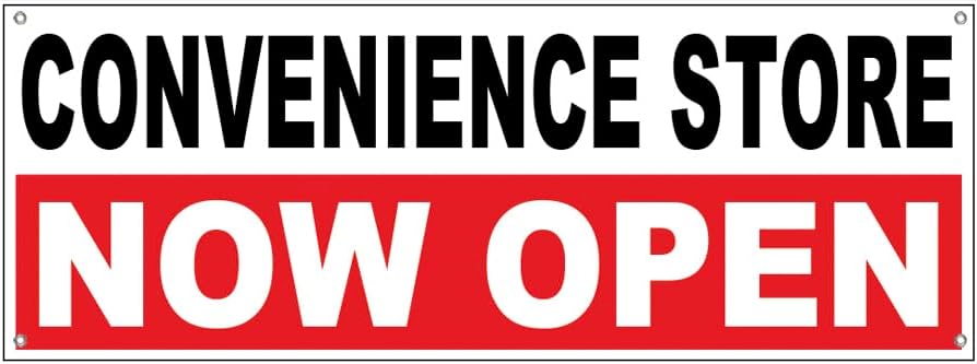 4LessCo 18x48 Inch CONVENIENCE STORE NOW OPEN Vinyl Banner Sign with ...