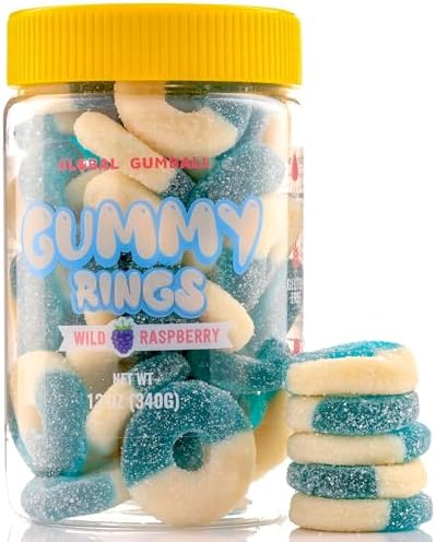 Amazon.com : Gummy Candy - Blue Raspberry Gummy Rings - 12 oz - Gummies ...