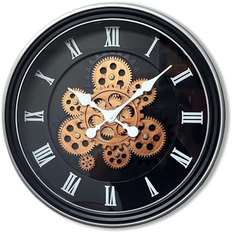 Amazon.com: BORDSTRACT 3D Modern Large Wall Art Rotating Gear Clock ...