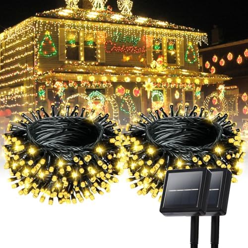 Solar Powered String Lights, 164ft 2 Pack Total 400 Led Solar Christmas ...