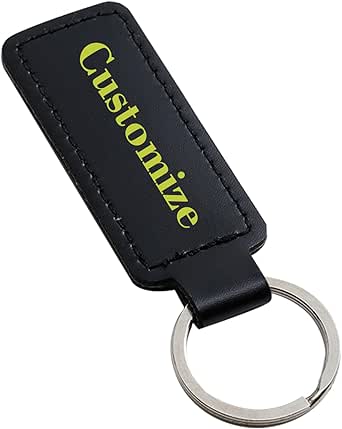 Amazon.com: Youdian Personalized PU Leather Keychain Custom ...