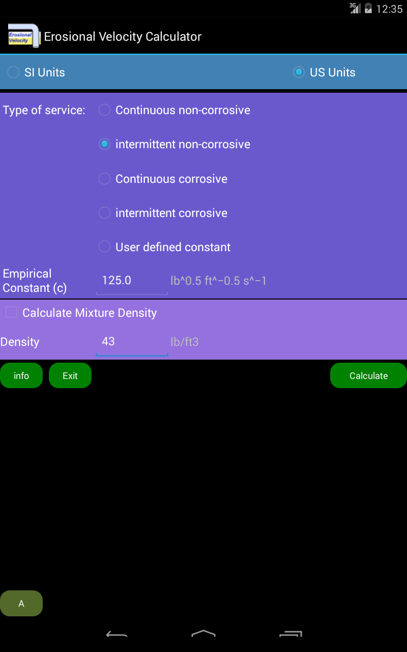 Erosional velocity calculator - App on Amazon Appstore