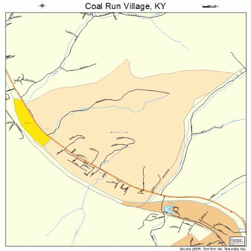 Amazon.com: Large Street & Road Map of Coal Run Village, Kentucky KY ...