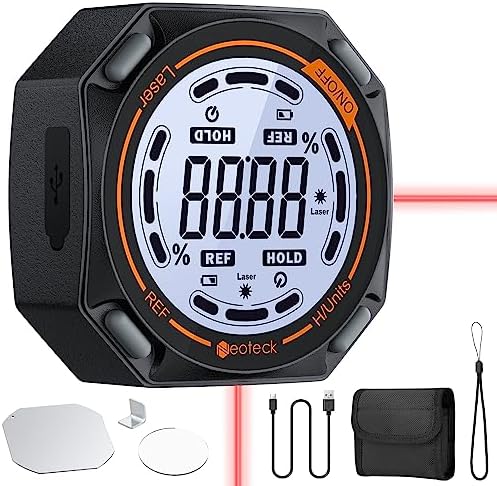 Neoteck Digital Angle Finder with Laser (Class 2 Laser, 1mW) - 4 Side ...