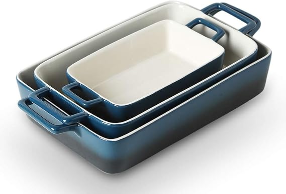 Amazon.com: KOOV Bakeware Set, Ceramic Baking Dish, Rectangular Baking ...