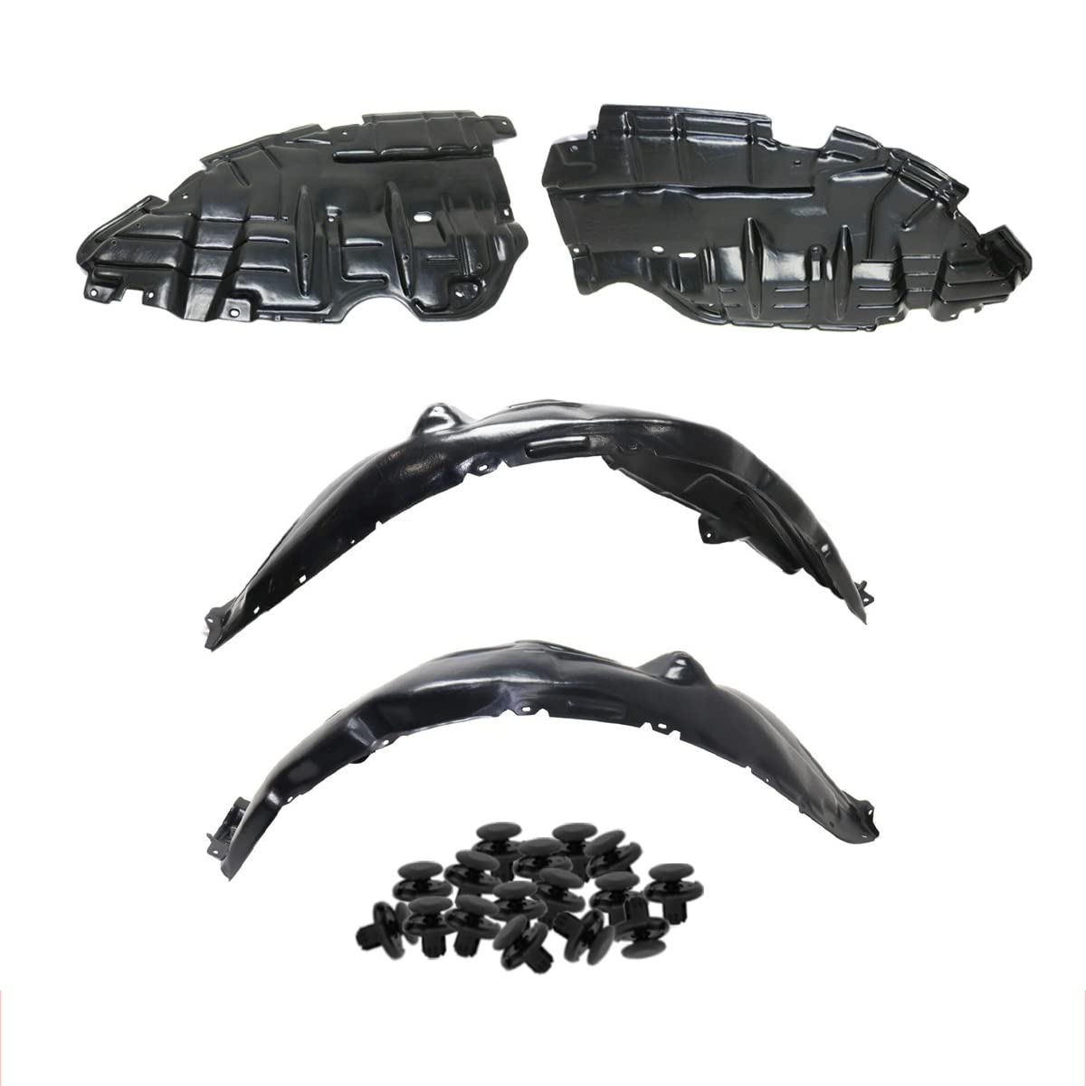 Parts N Go Fender Liner & Engine Under Cover Set w/Clips for 2015-2017 ...