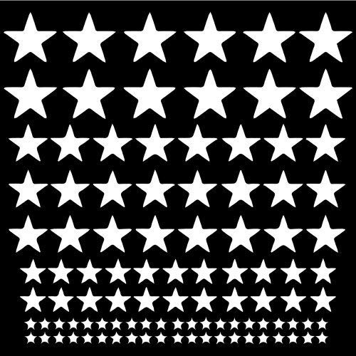 Amazon.com: 100 Stars Pack Decal Sticker (White), Decal Sticker Vinyl ...