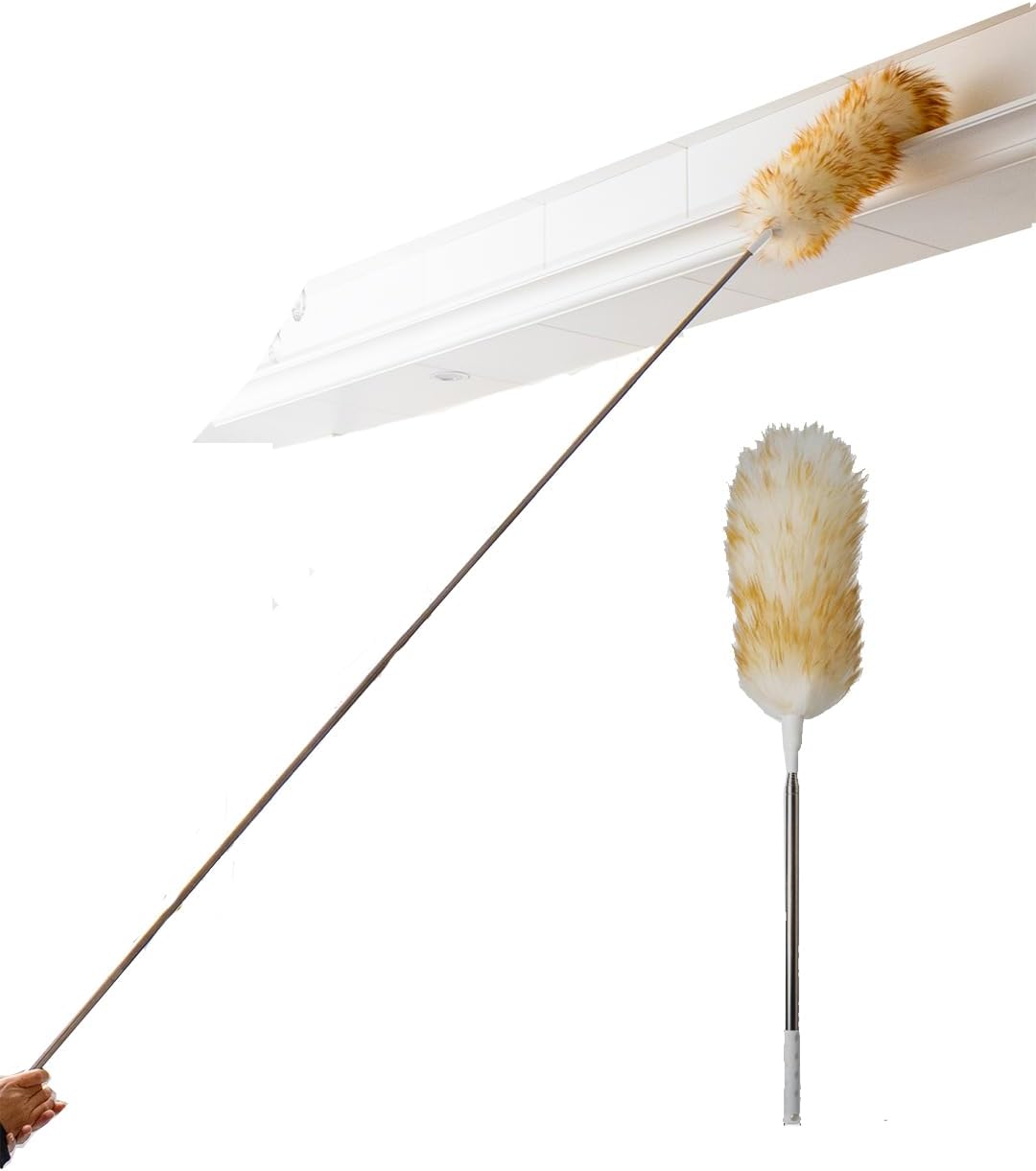Amazon.com: Leories Lambswool Feather Duster with Extension Pole up to ...