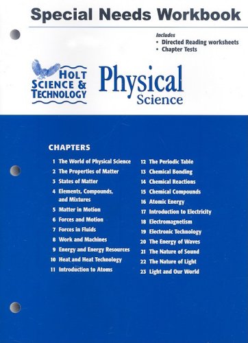 Physical Science, Grade 8 Special Needs Workbook: Holt Science ...