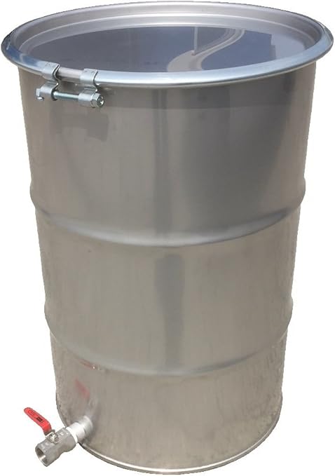 Amazon.co.jp: SUS Drum Can, Open Type, 6.9 gal (200 L), Valve Included ...