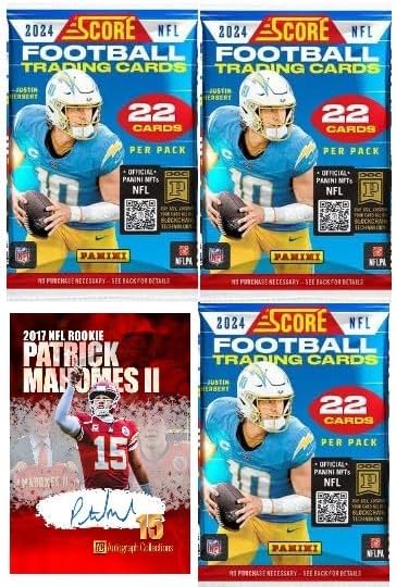 Amazon.com: NEW 2024 Panini SCORE Football Cards 3 FACTORY SEALED PACKs ...