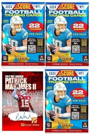 Amazon.com: NEW 2024 Panini SCORE Football Cards 3 FACTORY SEALED PACKs ...