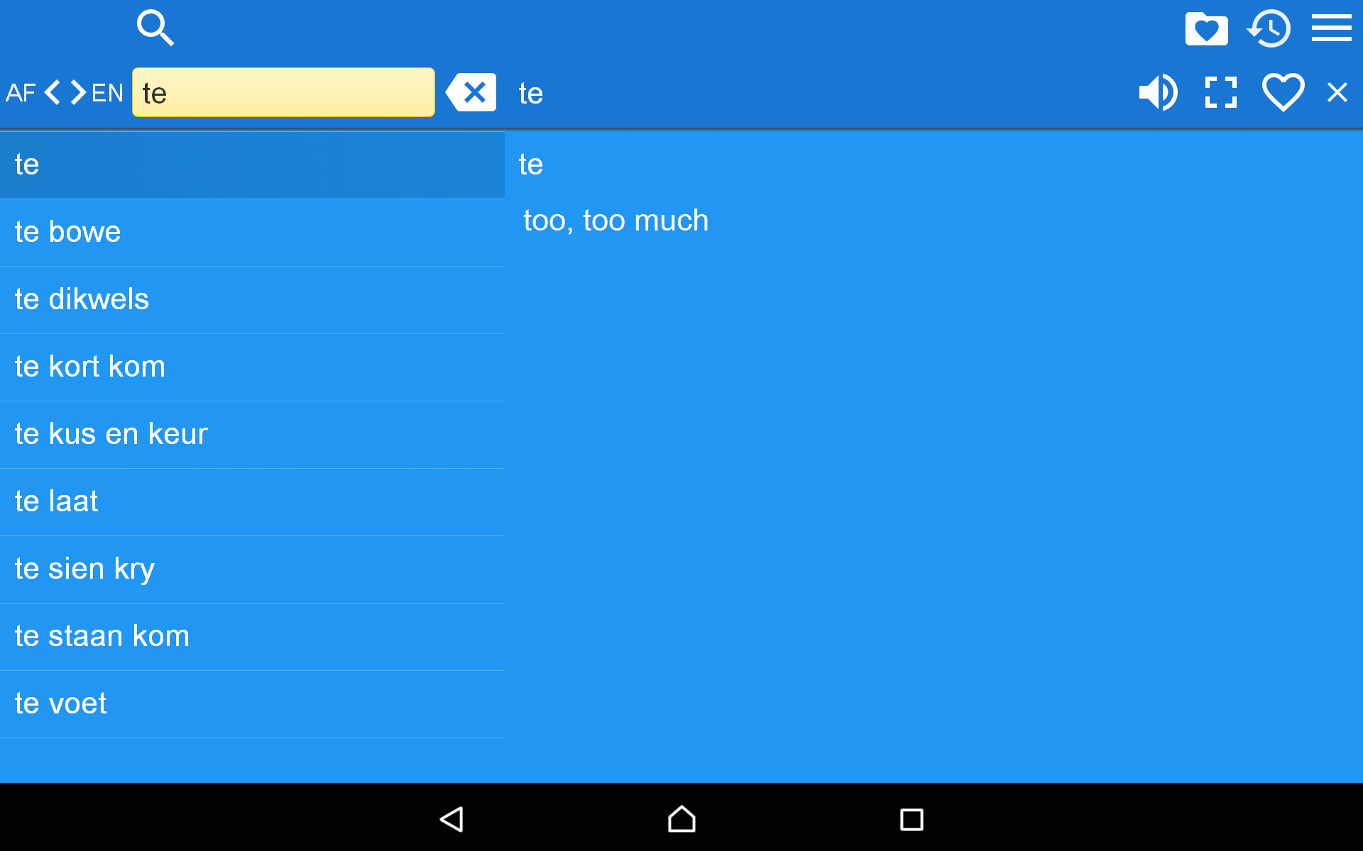 English Afrikaans Dictionary Free - App on Amazon Appstore