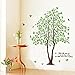 Amazon.co.jp: ウォールステッカー おしゃれ 木 北欧 花 植物 子供部屋 ツリー 鳥 グリーン wallsticker カフェ ...