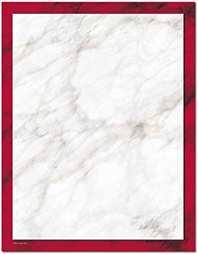 Amazon.com : Red Marble Letterhead Printer Paper - 100 Sheets | Elegant ...