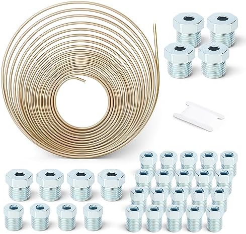 Amazon.com: 1/4" 25 ft Brake Line Tubing Kit Copper Coated Flexible ...