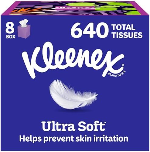 Amazon.com: Kleenex Ultra Soft Facial Tissues, 8 Cube Boxes, 80 Tissues ...