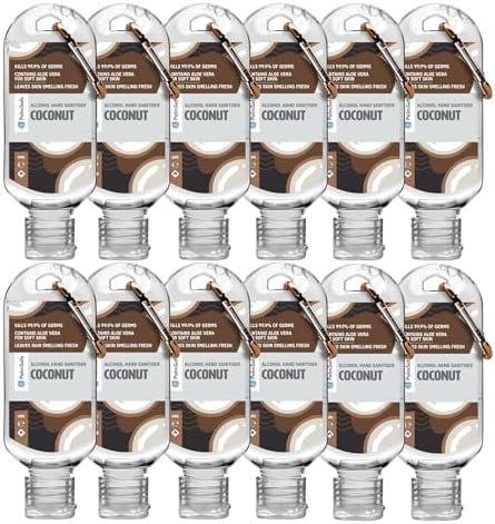 Palm Safe Coconut 12 Pack 60ml Anti Bacterial Premium Hand Sanitiser ...