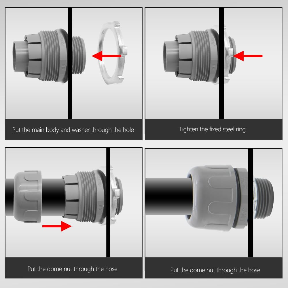 Snapklik.com : AIRTAK Liquid Tight Connector 1/2 Inch UL Listed PVC ...