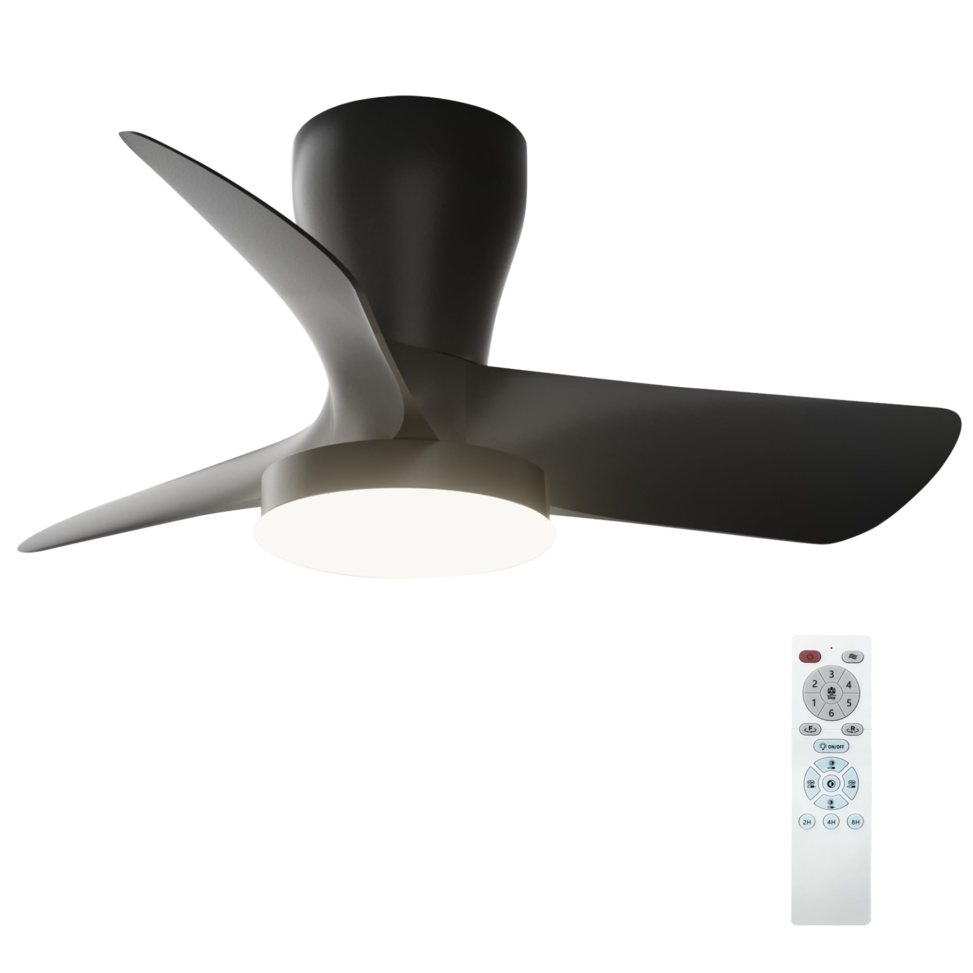 ULG Low Profile Ceiling Fan with Light, 30 Inch Small Ceiling Fan with ...