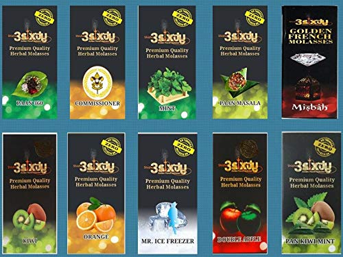 PUFF SMART Shisha 3Sixty Herbal Molasses Herbal Flavour Combo Set of 10 ...