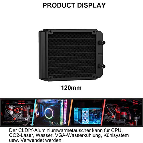 CLDIY Water Cooling Cooler, 12 Tube Aluminum Heat Exchanger Cooler with ...