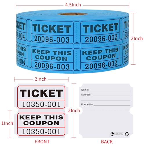 Snapklik.com : L LIKED 2000 Assorted Raffle Tickets Rolls