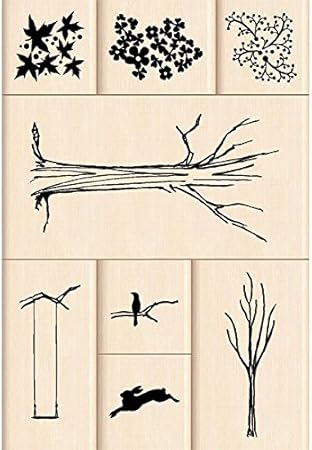 Amazon.com: Inkadinkado My Tree Wood Stamp Set : Arts, Crafts & Sewing